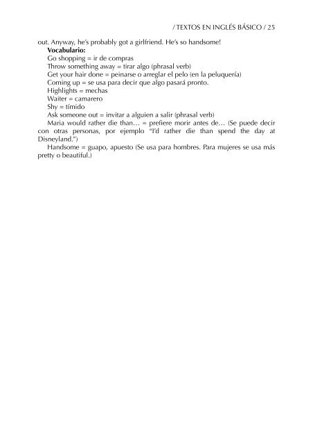 TEXTOS EN INGLÉS BÁSICO