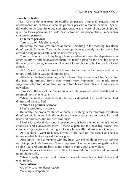 TEXTOS EN INGLÉS BÁSICO