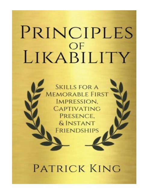Principles of Likability Skills for a Memorable First Impres