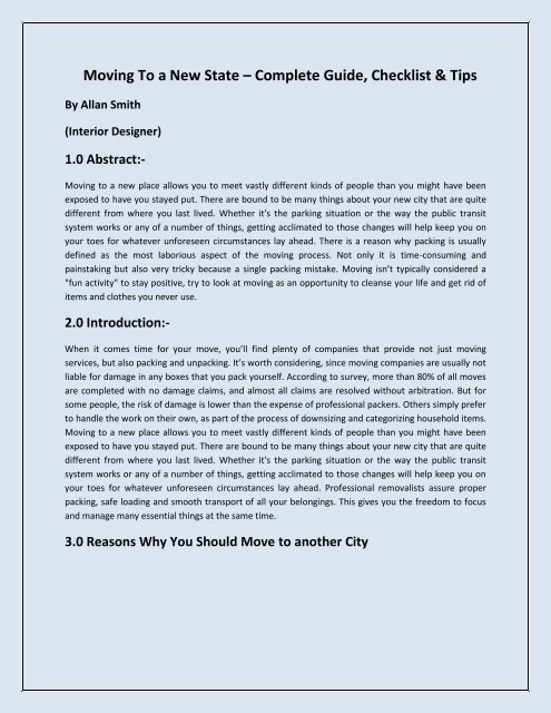 Moving To a New State – Complete Guide, Checklist & Tips