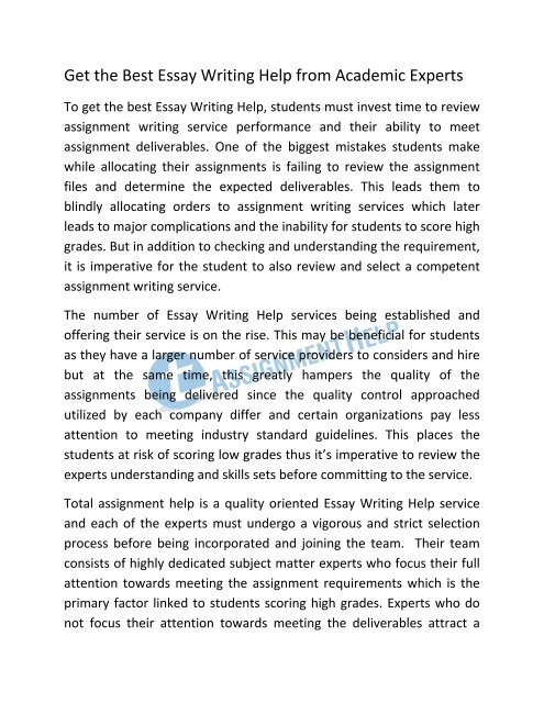 Essay Writing Help
