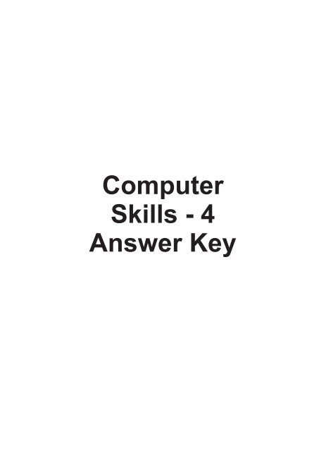 Computer Skills - 4 (ans key)