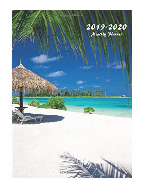 2019-2020 Monthly Planner Large Two Year Planner (Tropical Beach)
