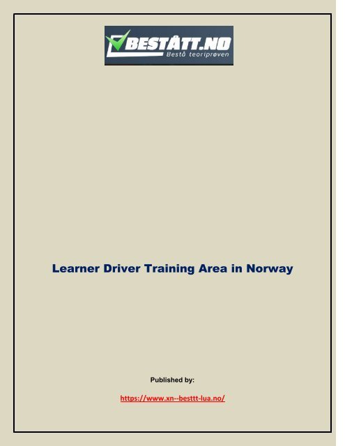 Learner Driver Training Area in Norway