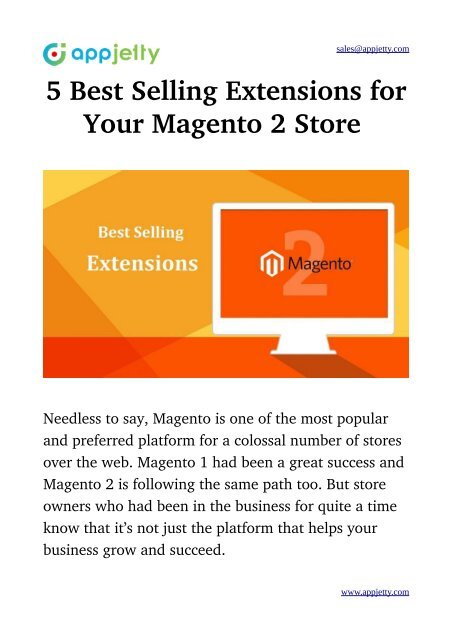 5 Best Selling Extensions for Your Magento 2 Store