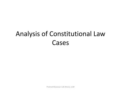 Analysis of Constitutional Law Cases (1)