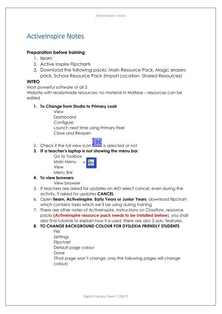 Active Inspire notes