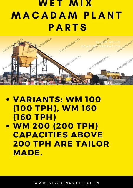 WMM Plants Parts - Wet Mix Plant Exporters