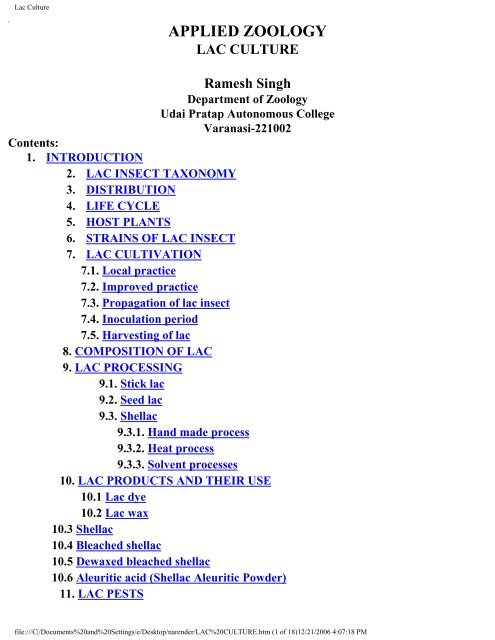 Life Cycle Of Lac Insect
