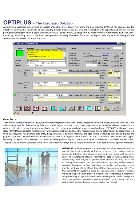 OPTIPLUS - The Integrated Solution