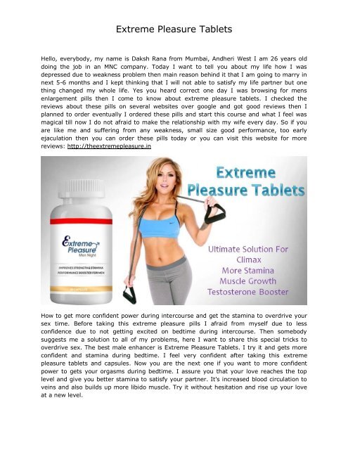 Extreme Pleasure Tablets Advanced