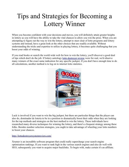 Tips and Strategies for Becoming a Lottery Winner