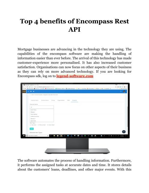 Top 4 benefits of Encompass Rest API