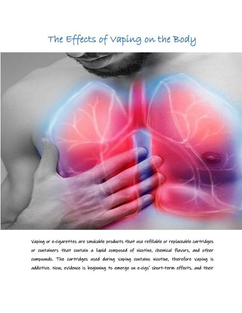 The Effects of Vaping on the Body