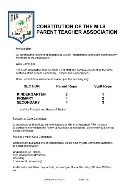 Constitution and PTA description application