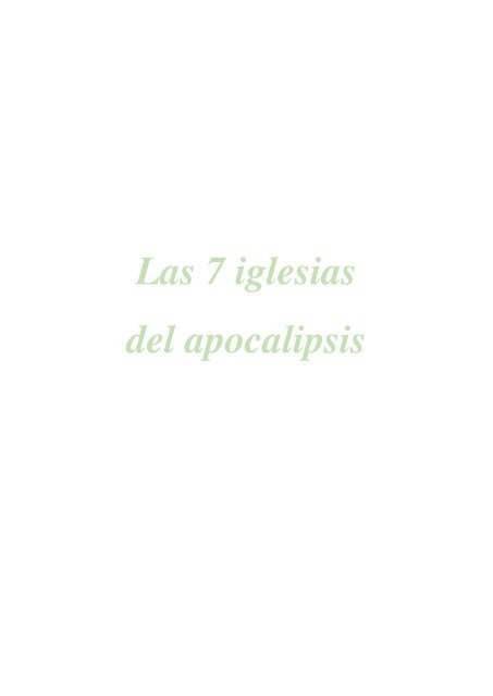Las 7 iglesias del apocalipsis