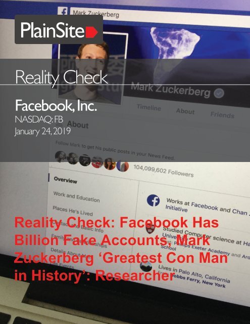 Reality Check - History about facebook fake accounts
