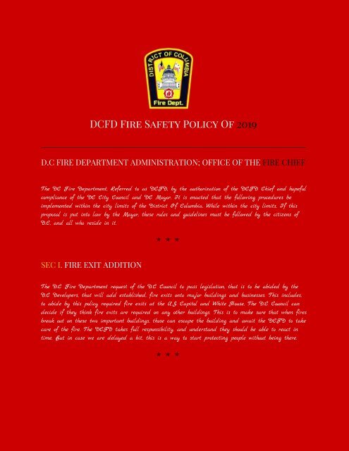 DCFD Fire Safety Policy