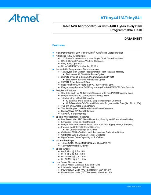Atmel-8495-8-bit-AVR-Microcontrollers-ATtiny441-ATtiny841_Datasheet