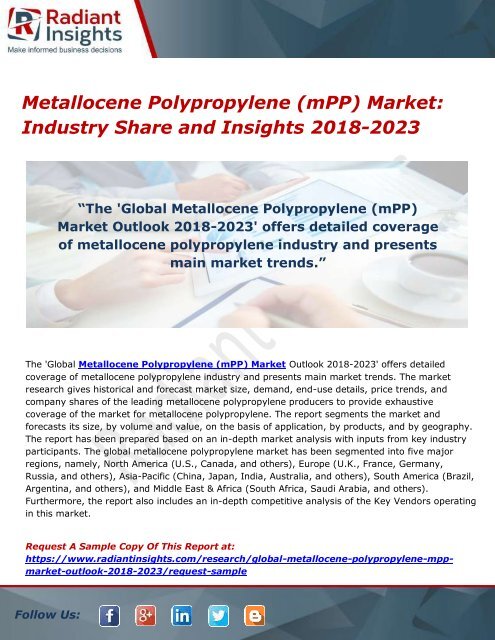 Metallocene Polypropylene (mPP) Market- Industry Share and Insights ...
