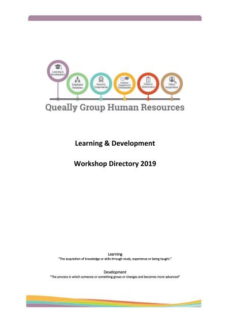 Learning & Development 2019 Workshop Brochure