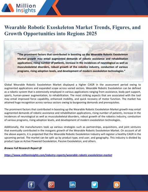 Wearable Robotic Exoskeleton Market Trends, Figures, and Growth ...