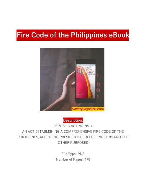 Fire Code of the Philippines eBook -SafetySignsPH.com