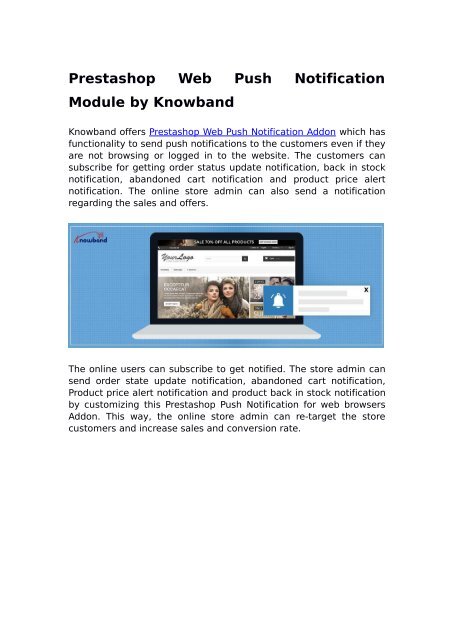 Prestashop Web Push Notification Module By Knowband