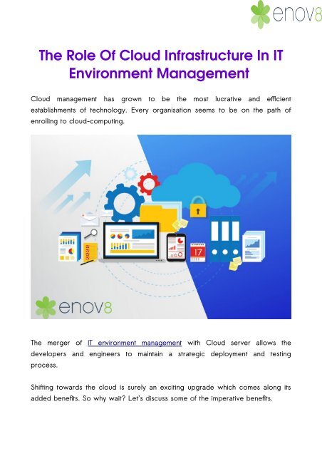 The Role Of Cloud Infrastructure In IT Environment Management