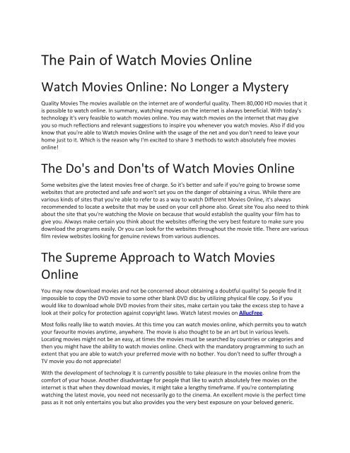 Where to watch movies online?
