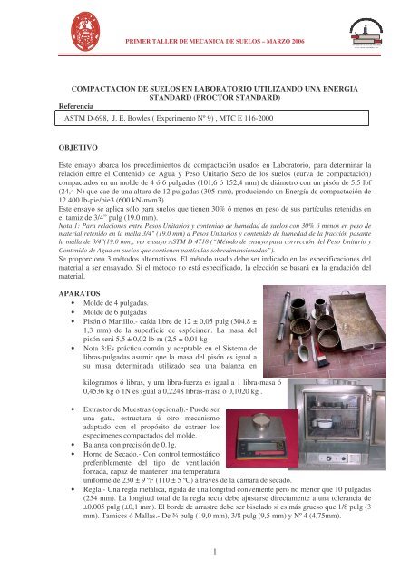 ENSAYO COMPACTACIÓN PROCTOR ESTANDAR