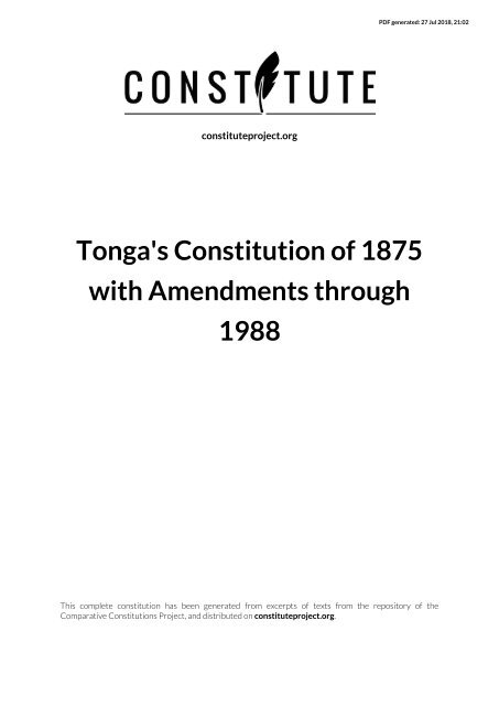 Constitution of Tonga