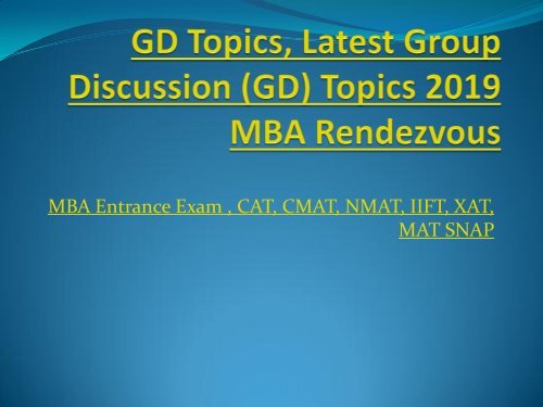 Mba Group discussion Topics -MbaRendezvous