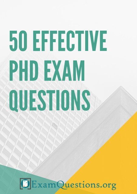 50 Effective Phd Exam Questions