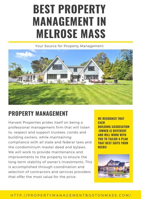 BEST PROPERTY MANAGEMENT IN MELROSE MASS