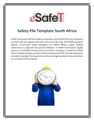 Health and Safety File For Construction - eSafeT