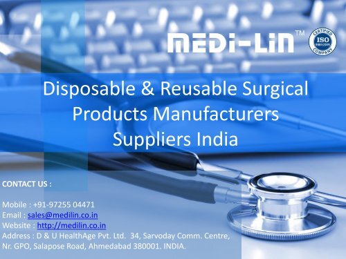 Medilin Surgical Products Manufacturers and Suppliers. Medilin is one ...
