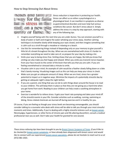 How to Stop Stressing Out About Stress