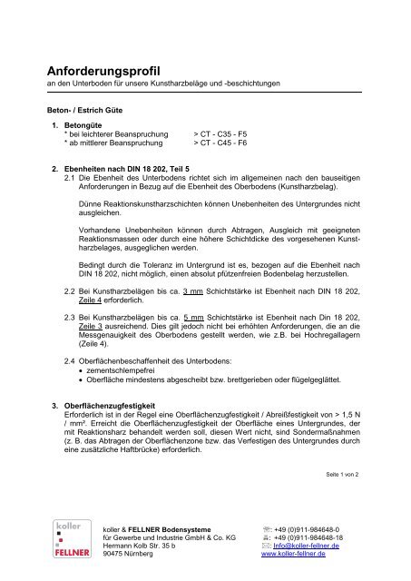 Anforderungsprofil - koller & FELLNER