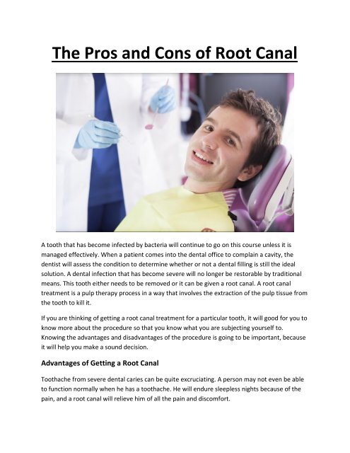 The Pros And Cons Of Root Canal