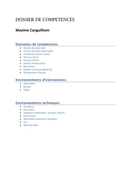 Dossier de compétences 09012019