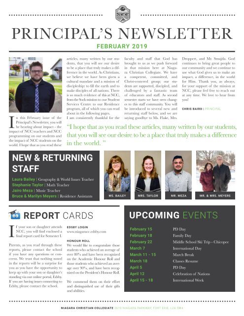 Principal's Newsletter February 2019