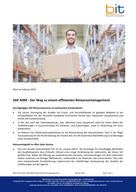 SAP Advanced Returns Management - Der Weg zu einem effizienten ...