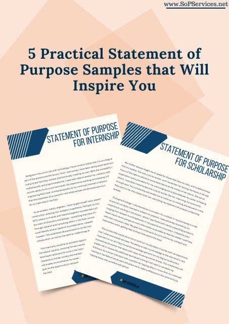 5 Practical Statement of Purpose Samples that Will Inspire You