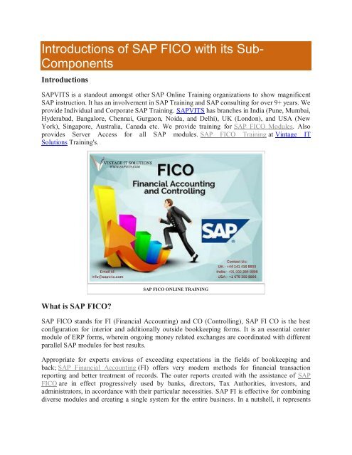 Introductions of SAP FICO with its Sub PDF