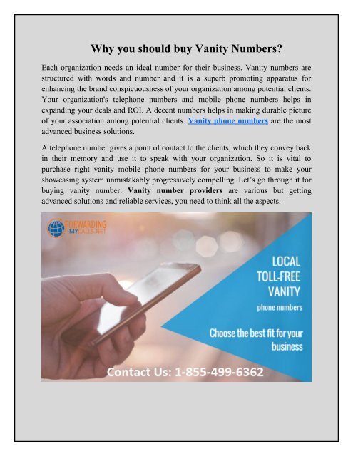 Why you should buy Vanity Numbers