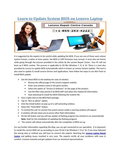 How to Update System BIOS on Lenovo Laptop?