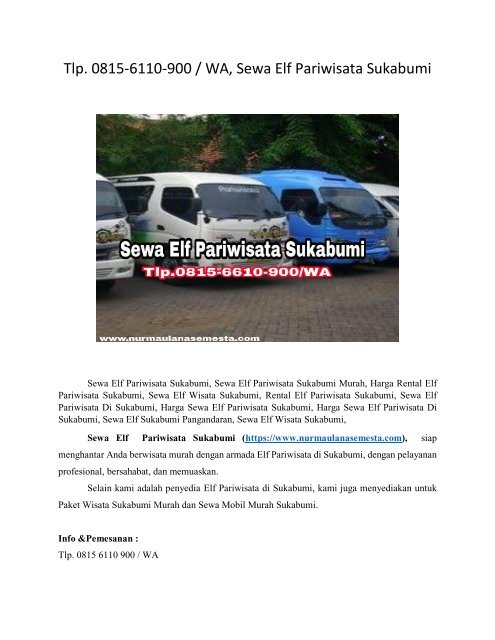 Tlp. 0815-6110-900 / WA, Sewa Elf Pariwisata Sukabumi Tlp. 0815-6110-900 / WA, Sewa Elf Pariwisata Sukabumi