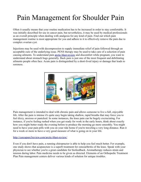 Pain Management for Shoulder Pain