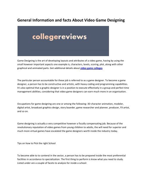 5 video game design schools